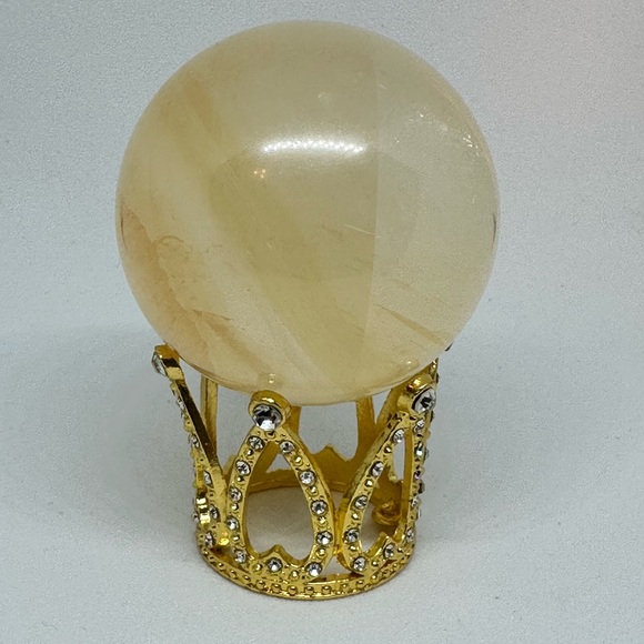 Accents | 5mm Calcite Crystal Sphere With Crown Stand | Poshmark